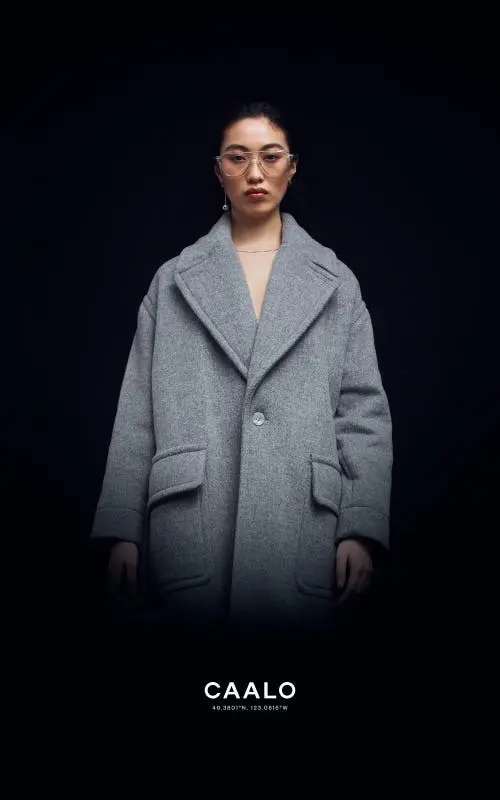 Caalo Sustainable Wool Down Coat With Belted Waist And Built-in Scarf