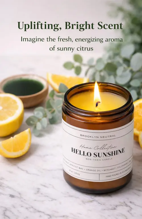 BROOKLYN NEUTRAL Hello Sunshine Citrus Luxury Non-toxic Candle