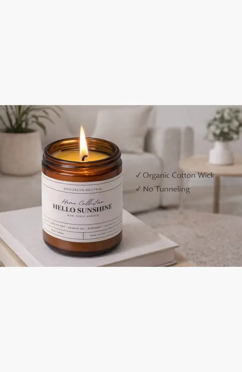 BROOKLYN NEUTRAL Hello Sunshine Citrus Luxury Non-toxic Candle