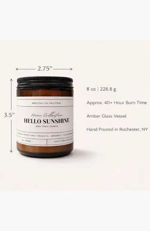BROOKLYN NEUTRAL Hello Sunshine Citrus Luxury Non-toxic Candle