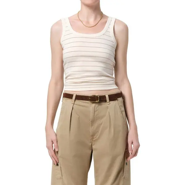 Citizens Of Humanity Faye Striped Tank - Goldie Pinstripe