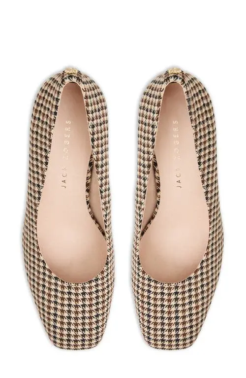 Jack Rogers Lenora Houndstooth Block Heel Pumps