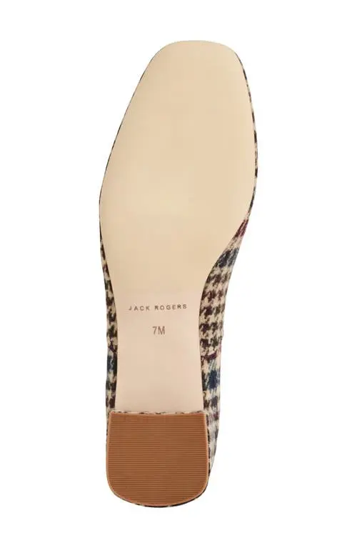 Jack Rogers Lenora Houndstooth Block Heel Pumps