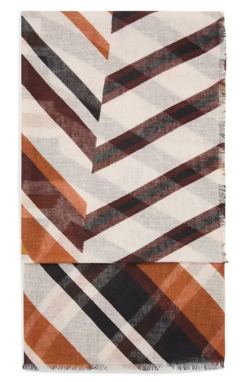 Mango Geometric Print Scarf - Brown