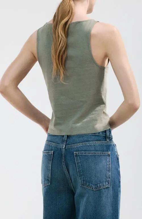 Mango Sleeveless Button-front Tank Top