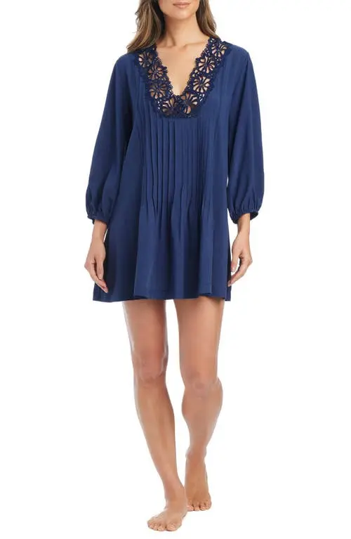 BLEU BY ROD BEATTIE Pleated Lace Trim Tunic - Midnight