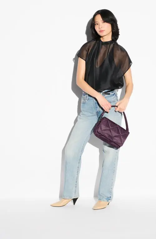 Mz Wallace Madison Flap Quilted Nylon Crossbody Bag
