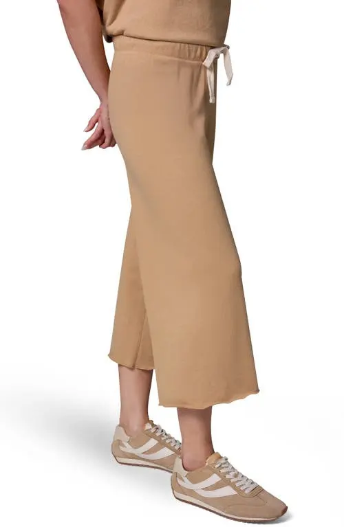 Donna Karan New York Cropped Cotton Terry Drawstring Pants - Fawn