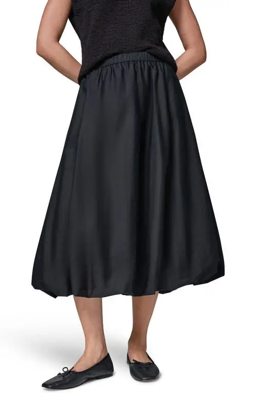 Donna Karan New York Stretch Poplin Bubble Midi Skirt - Black