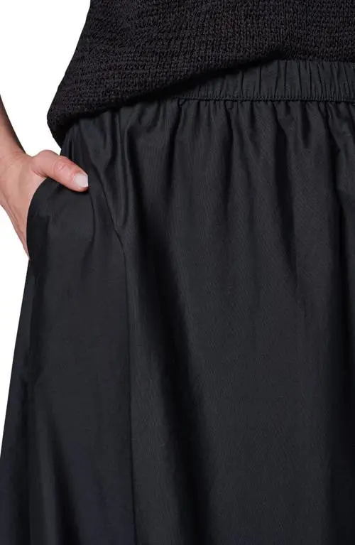 Donna Karan New York Stretch Poplin Bubble Midi Skirt - Black