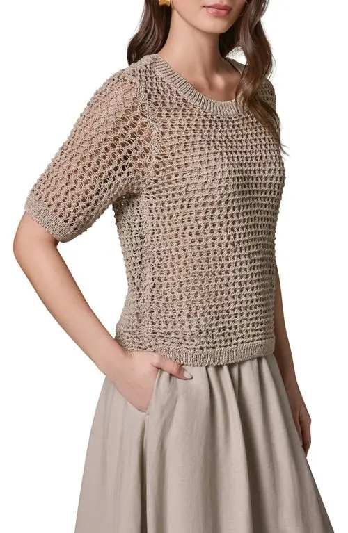 Donna Karan New York Open Knit Crewneck Sweater - Sandstone