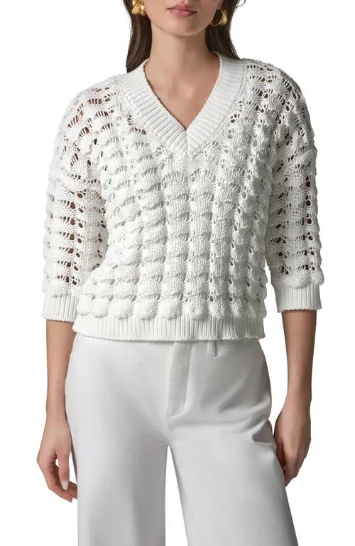 Donna Karan New York Relaxed Fit V-neck Sweater - Cream
