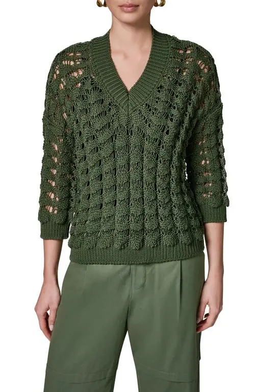 Donna Karan New York Relaxed Fit V-neck Sweater - Verde
