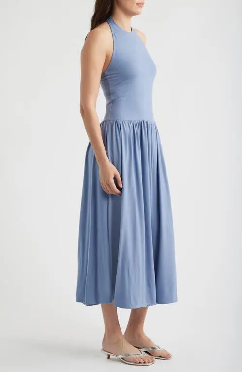REFORMATION Clara Halter Neck Knit Midi Dress - Storm