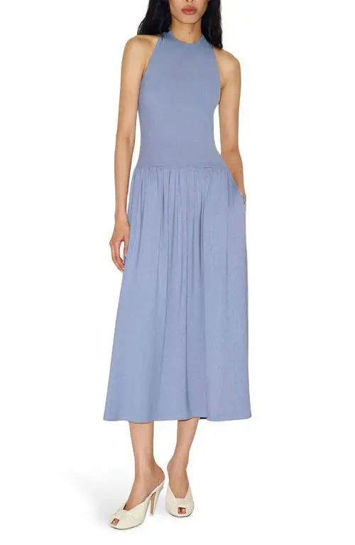 REFORMATION Clara Halter Neck Knit Midi Dress - Storm