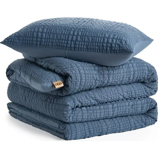 UGG Devon Textured Comforter & Sham Set - Tahoe Blue