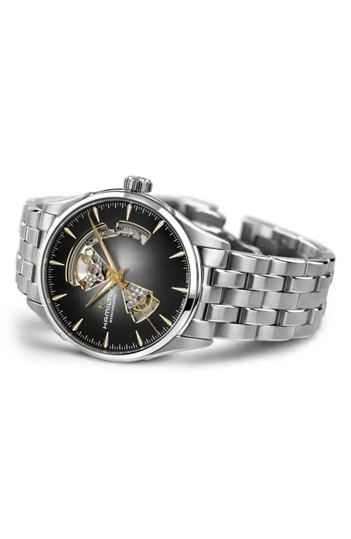 Hamilton Jazzmaster Open Heart Bracelet Watch - Black