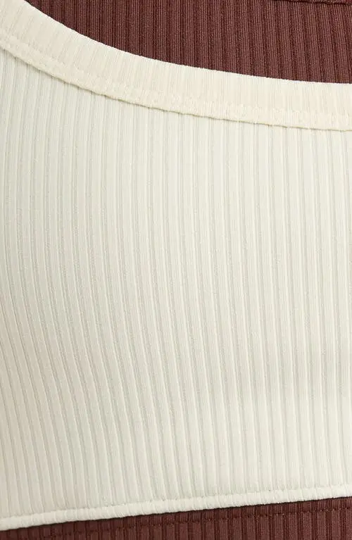 Year Of Ours Layered Rib Sports Bra - Shell/chocolate