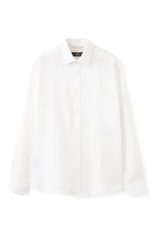 Mango X Casper Ruud Regular Fit Linen Button-up Shirt - White