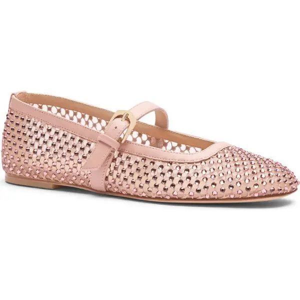 STUART WEITZMAN Bareitall Shine Mary Jane Flat - Blushful