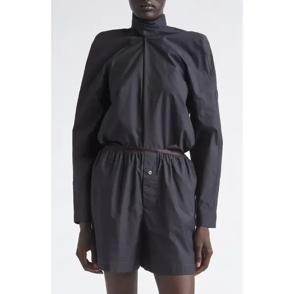 LEMAIRE Ascot Cotton & Silk Top - Squid Ink