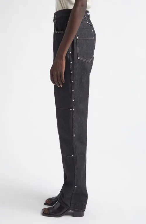 LEMAIRE Studded High Waist Straight Leg Jeans