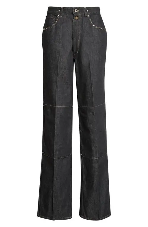 LEMAIRE Studded High Waist Straight Leg Jeans