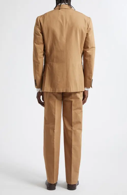 J. MUESER Waverly Tapered Sueded Cotton & Linen Suit