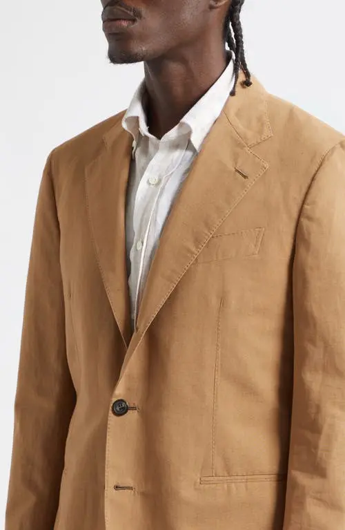 J. MUESER Waverly Tapered Sueded Cotton & Linen Suit