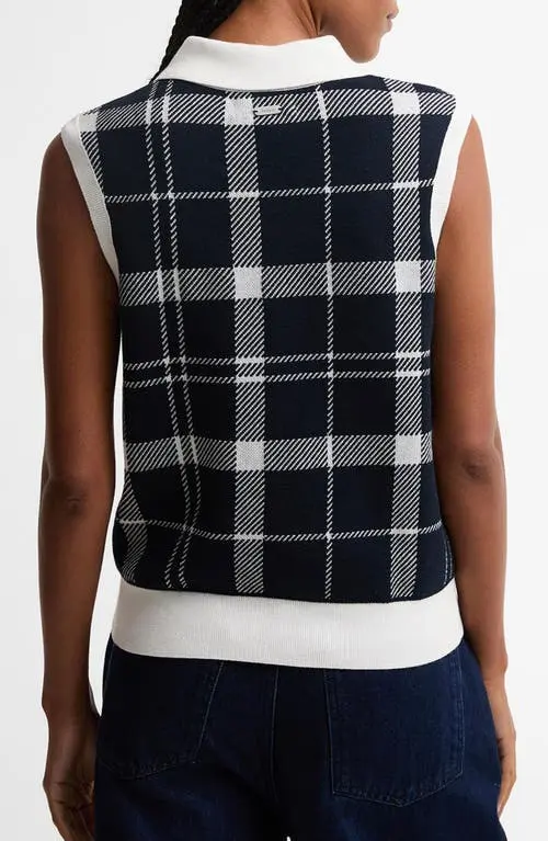 Barbour Allerdale Plaid Sleeveless Knit Polo Sweater