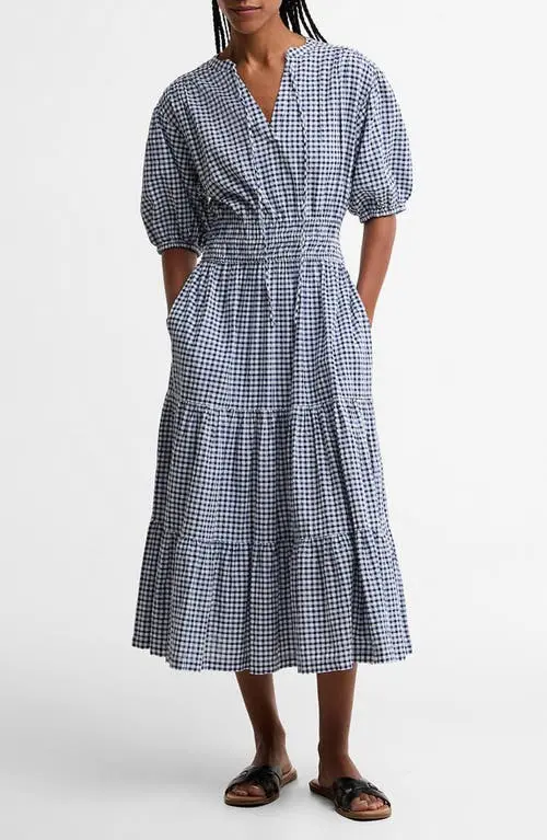 Barbour Ashwell Check Print Midi Dress