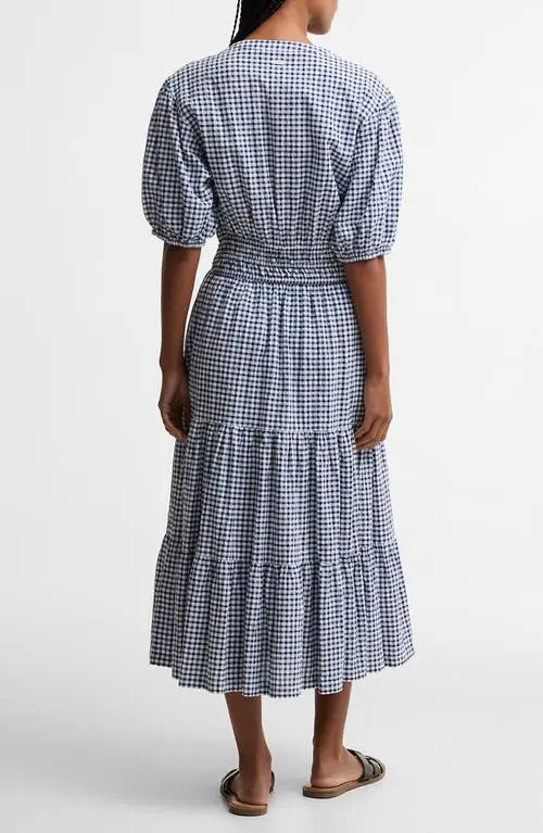 Barbour Ashwell Check Print Midi Dress
