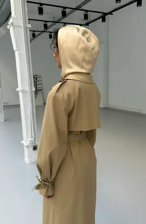 SAEMDI Aurora Trench Coat With Silky Scarf