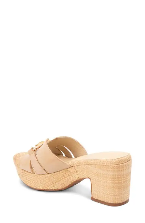CHOCOLAT BLU Gianna Platform Slide Sandal - Sand Leather