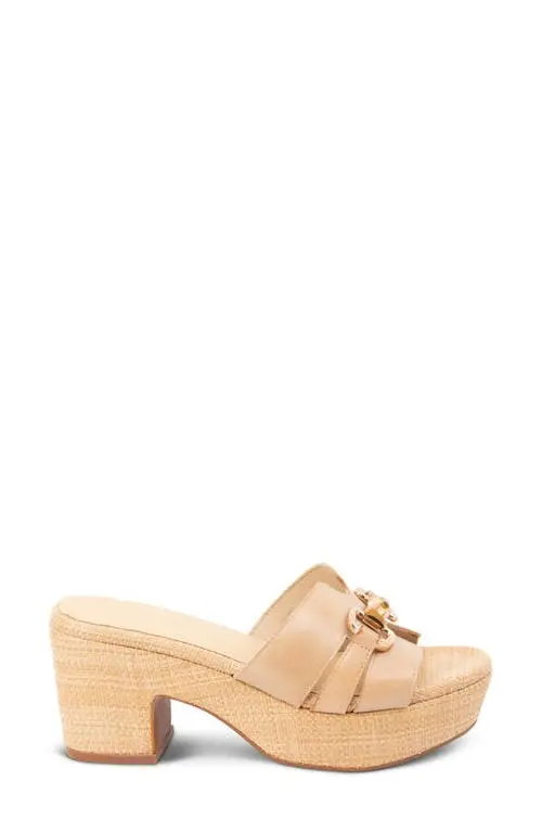 CHOCOLAT BLU Gianna Platform Slide Sandal - Sand Leather
