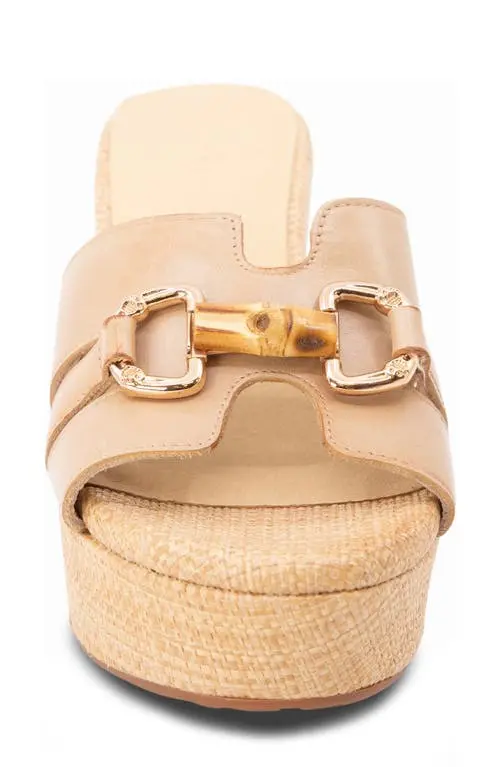 CHOCOLAT BLU Gianna Platform Slide Sandal - Sand Leather