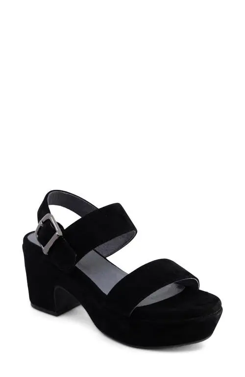 CHOCOLAT BLU Gardina Slingback Platform Sandal - Black Suede