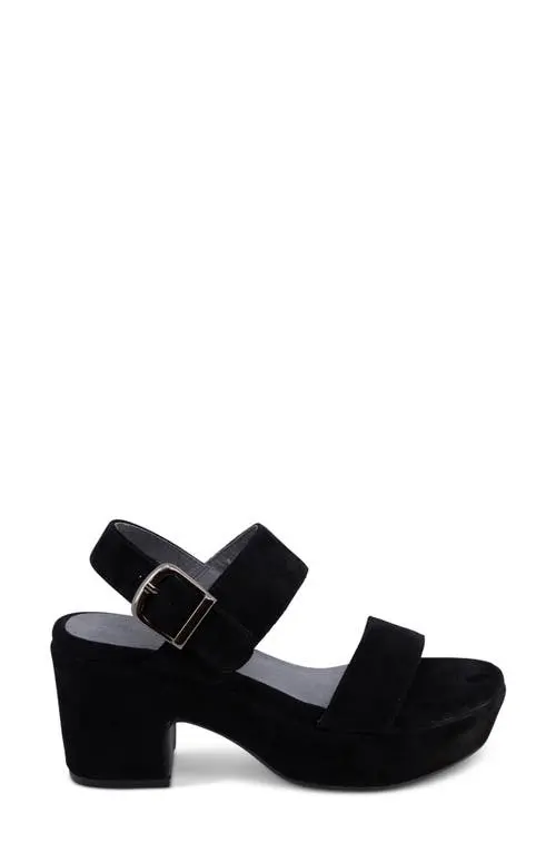 CHOCOLAT BLU Gardina Slingback Platform Sandal - Black Suede