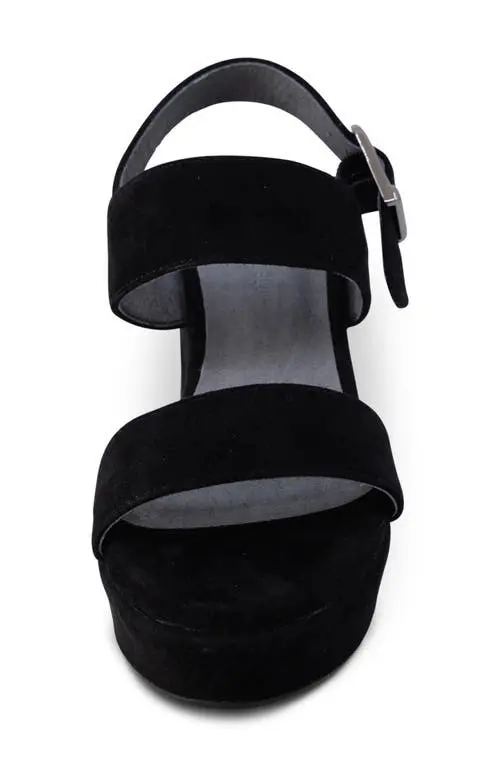 CHOCOLAT BLU Gardina Slingback Platform Sandal - Black Suede