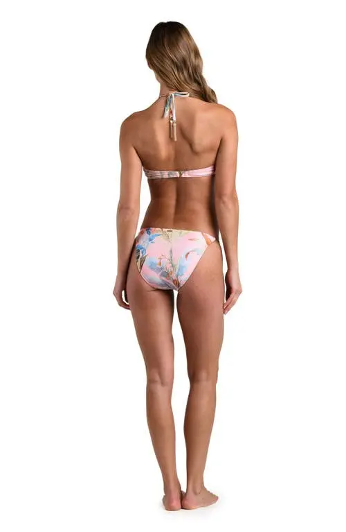 L'Agence Tropical Print Underwire Bikini Top With Tassels - Pink Multi