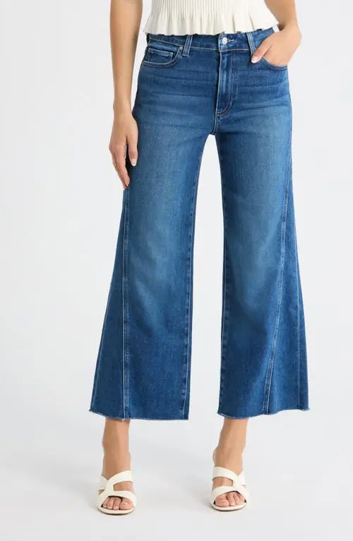 Paige Anessa Twisted Seam High Waist Ankle Wide Leg Jeans - Hollyhock