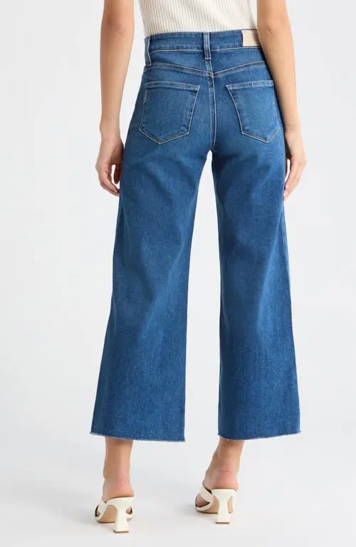 Paige Anessa Twisted Seam High Waist Ankle Wide Leg Jeans - Hollyhock