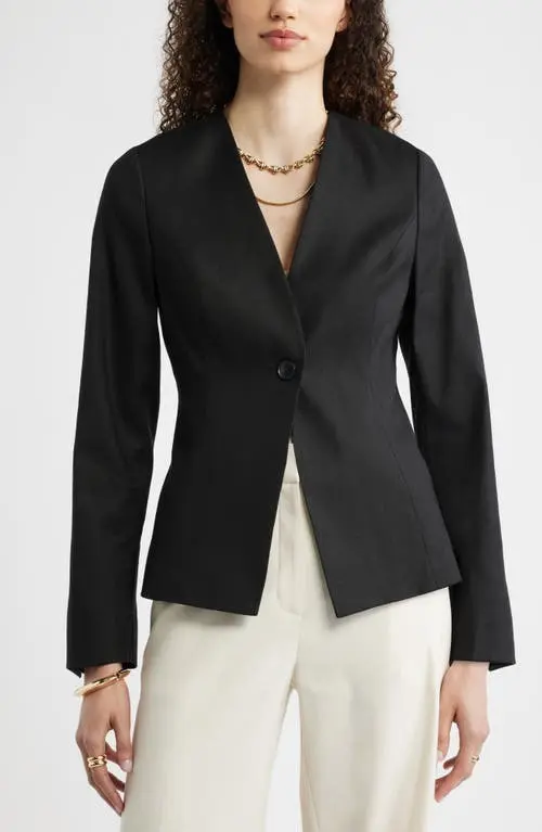 Nordstrom Linen Blend One-button Blazer