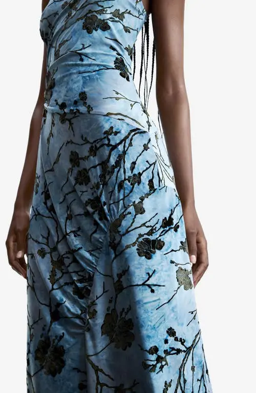 Desigual Sleeveless Floral Print Ruched Midi Dress
