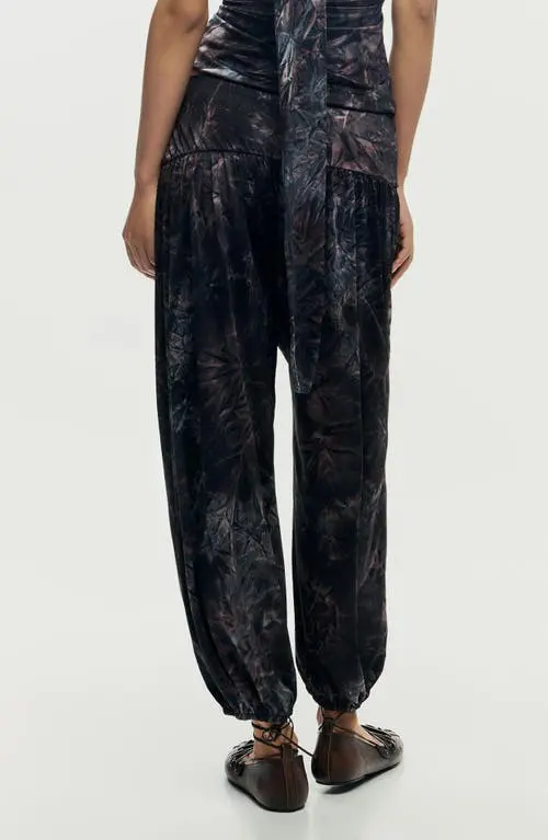 Desigual Woven Balloon Pants With Tie-dye Pattern
