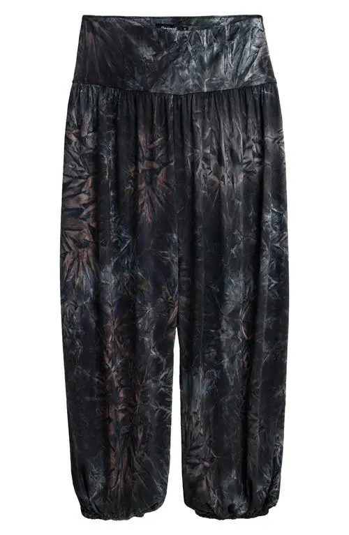 Desigual Woven Balloon Pants With Tie-dye Pattern