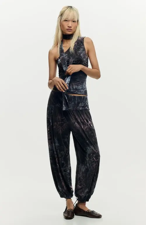 Desigual Woven Balloon Pants With Tie-dye Pattern