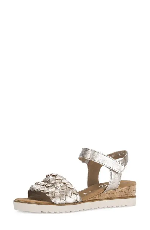 Gabor Wedge Sandals With Adjustable Ankle Strap - Puder