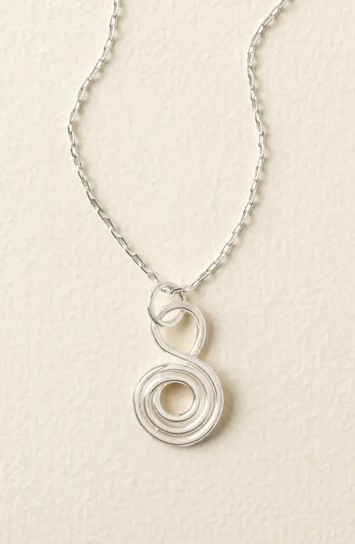 UNCOMMON GOODS Hand-formed Sterling Gratitude Pendant Necklace - Silver