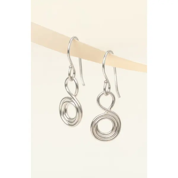 UNCOMMON GOODS Sculptural Sterling Wire Gratitude Earrings - Silver